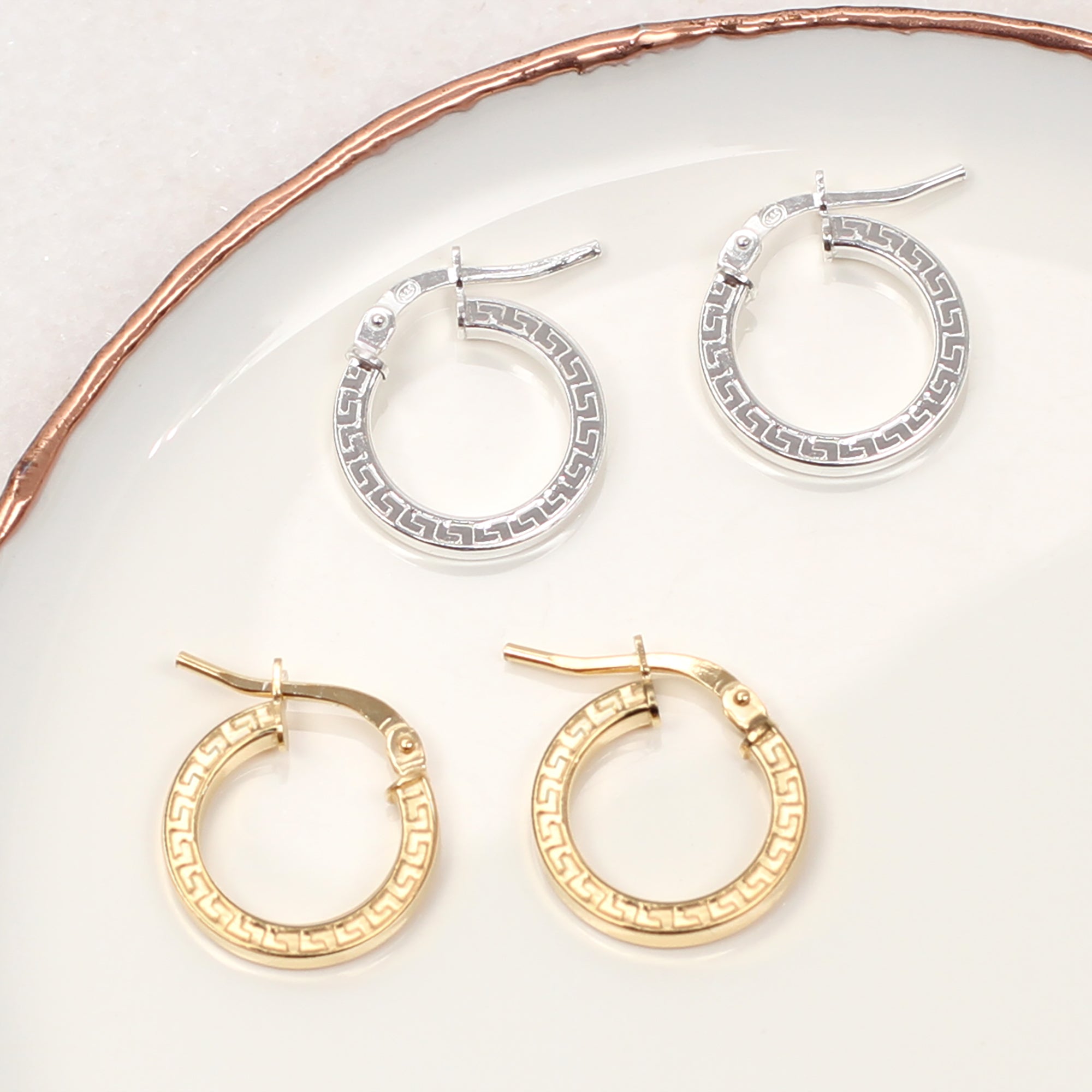 18ct Gold Plated Or Sterling Silver Aztec Mini Hoop Earrings ...