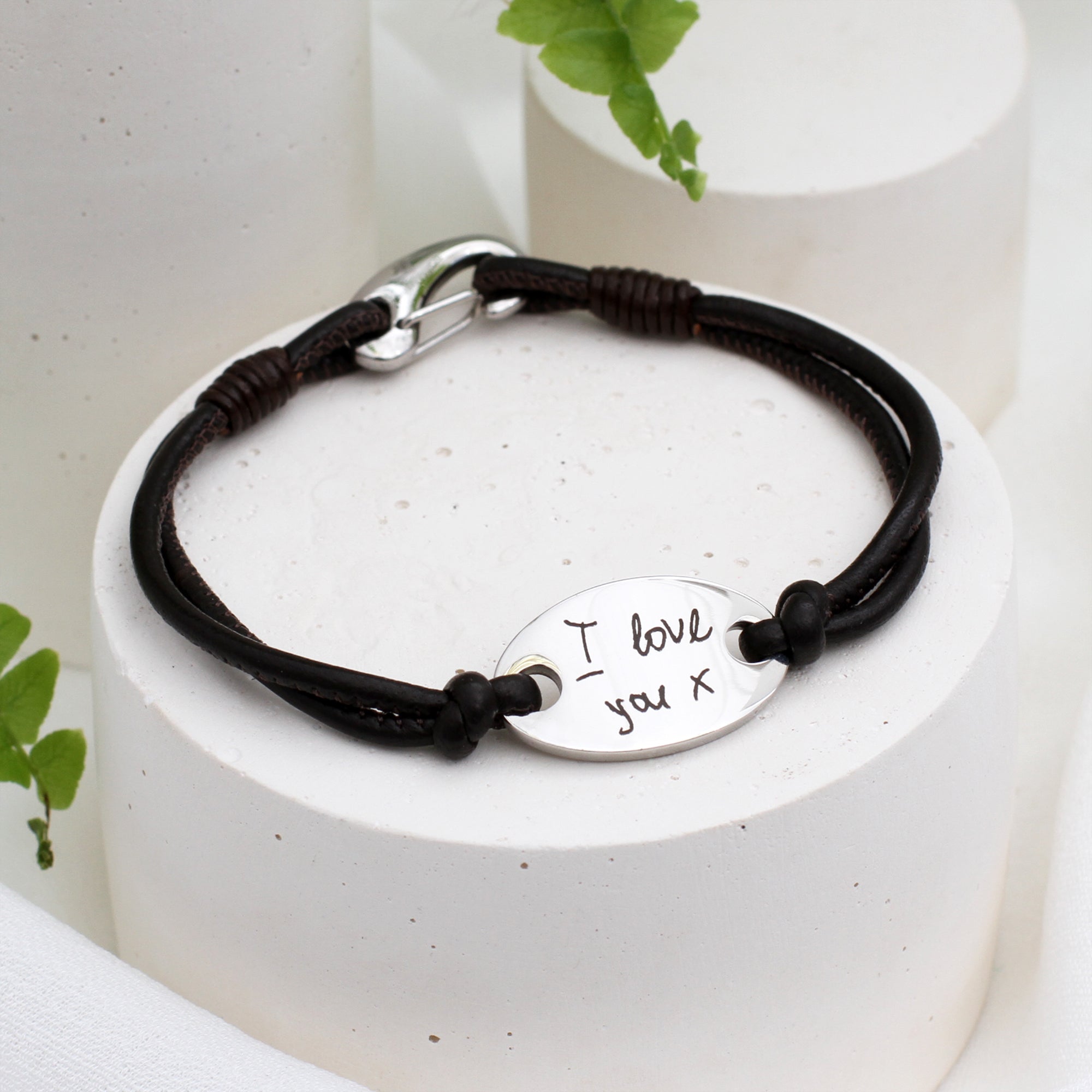 Personalised Message Men's Leather Bracelet | Hurleyburley – Hurley Burley
