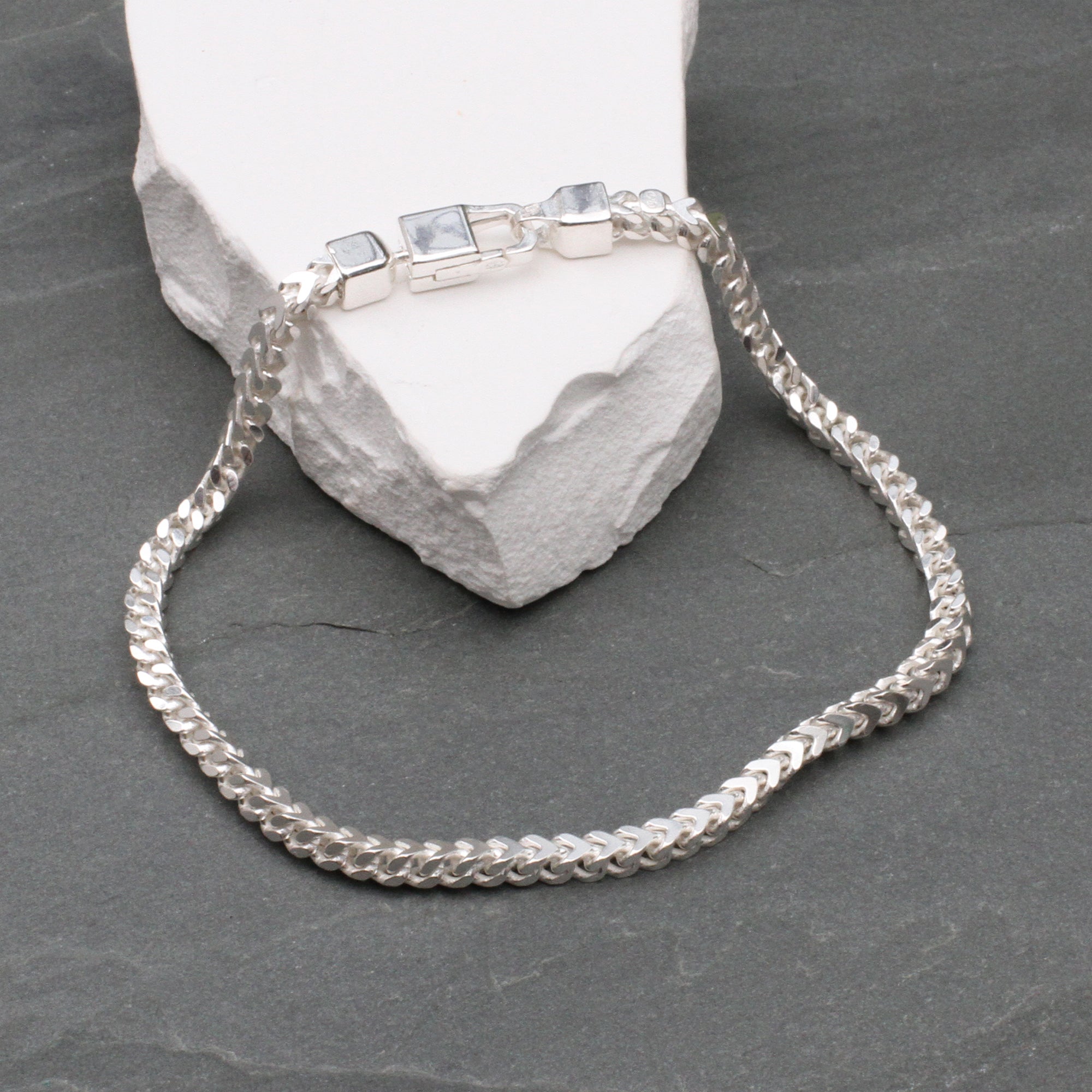 Sterling Silver Franco Box Chain Bracelet – Hurley Burley