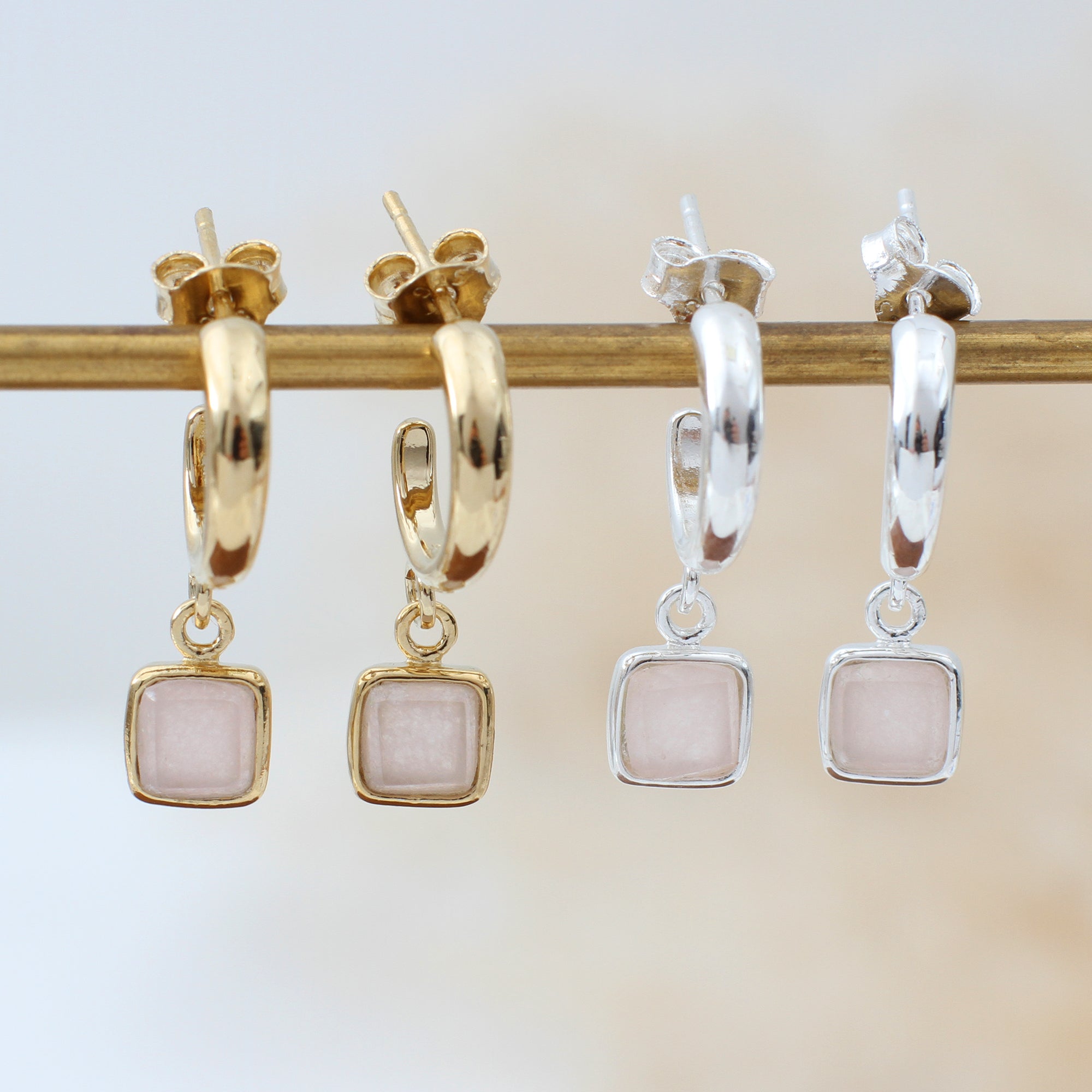 Semi Precious Stone Half Hoop Earrings – Hurley Burley