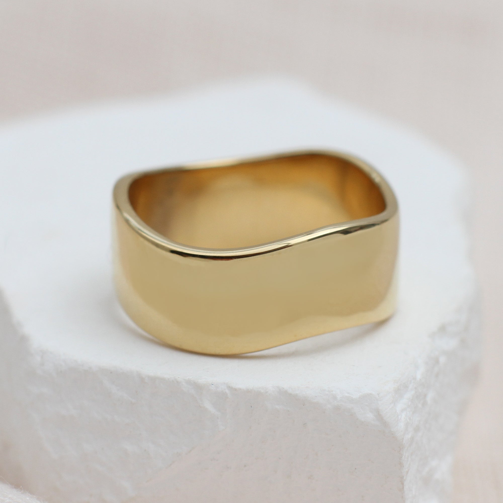 18ct Gold Plated Or Sterling Silver Wide Wave Ring | FREE UK DELIVERY ...
