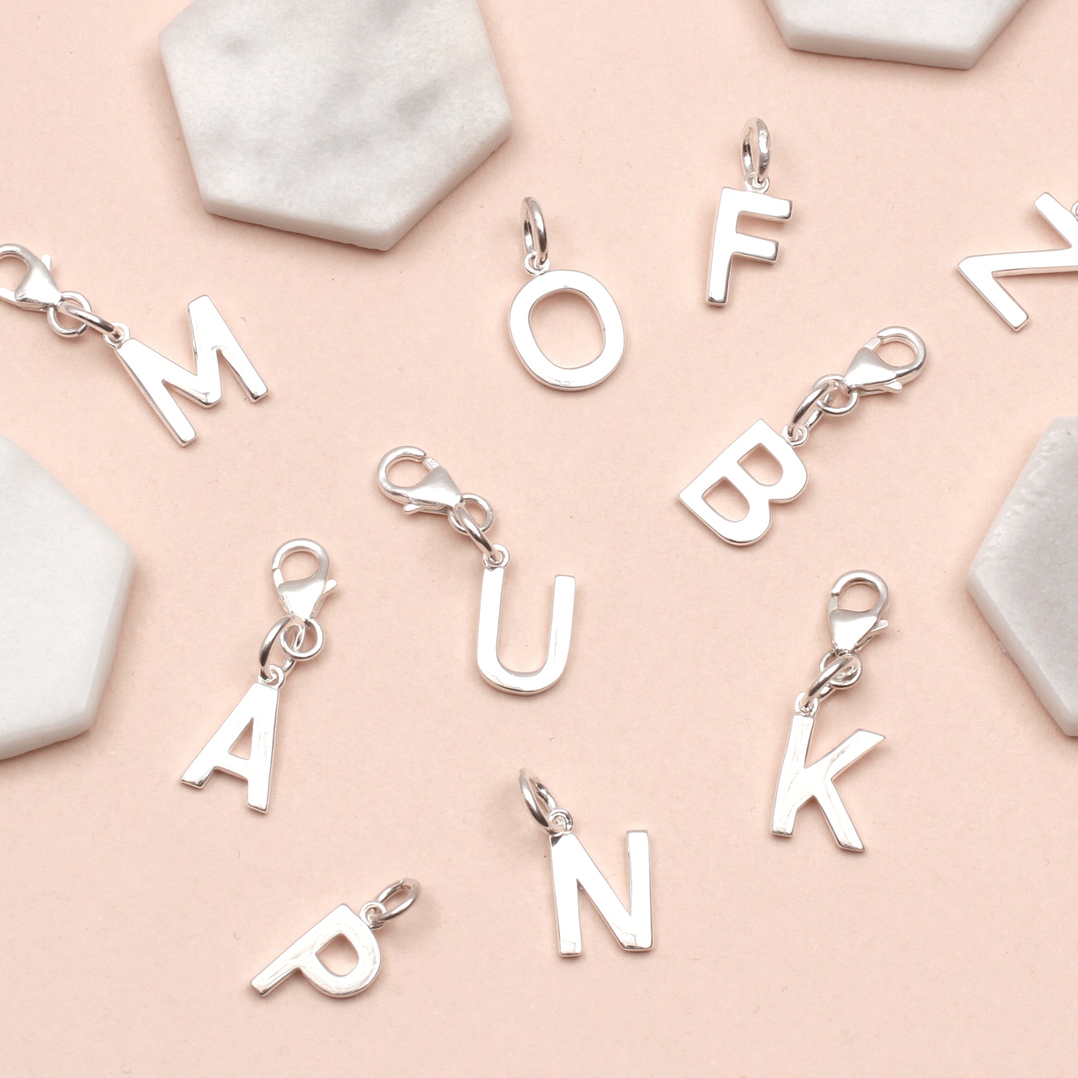 Sterling Silver Initial Clip On Charms | FREE UK Delivery – Hurley Burley