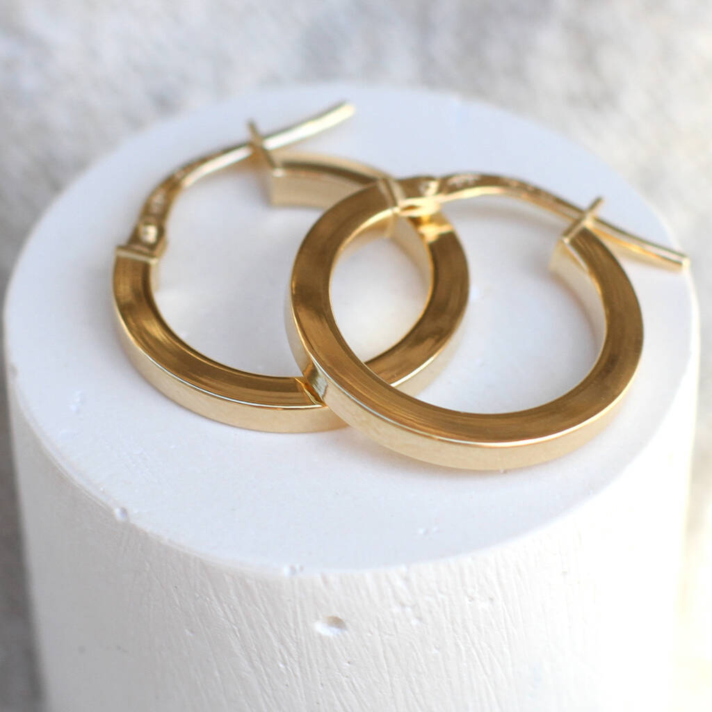 9ct Gold Square Tube Hoop Earrings | Hurleyburley – Hurley Burley