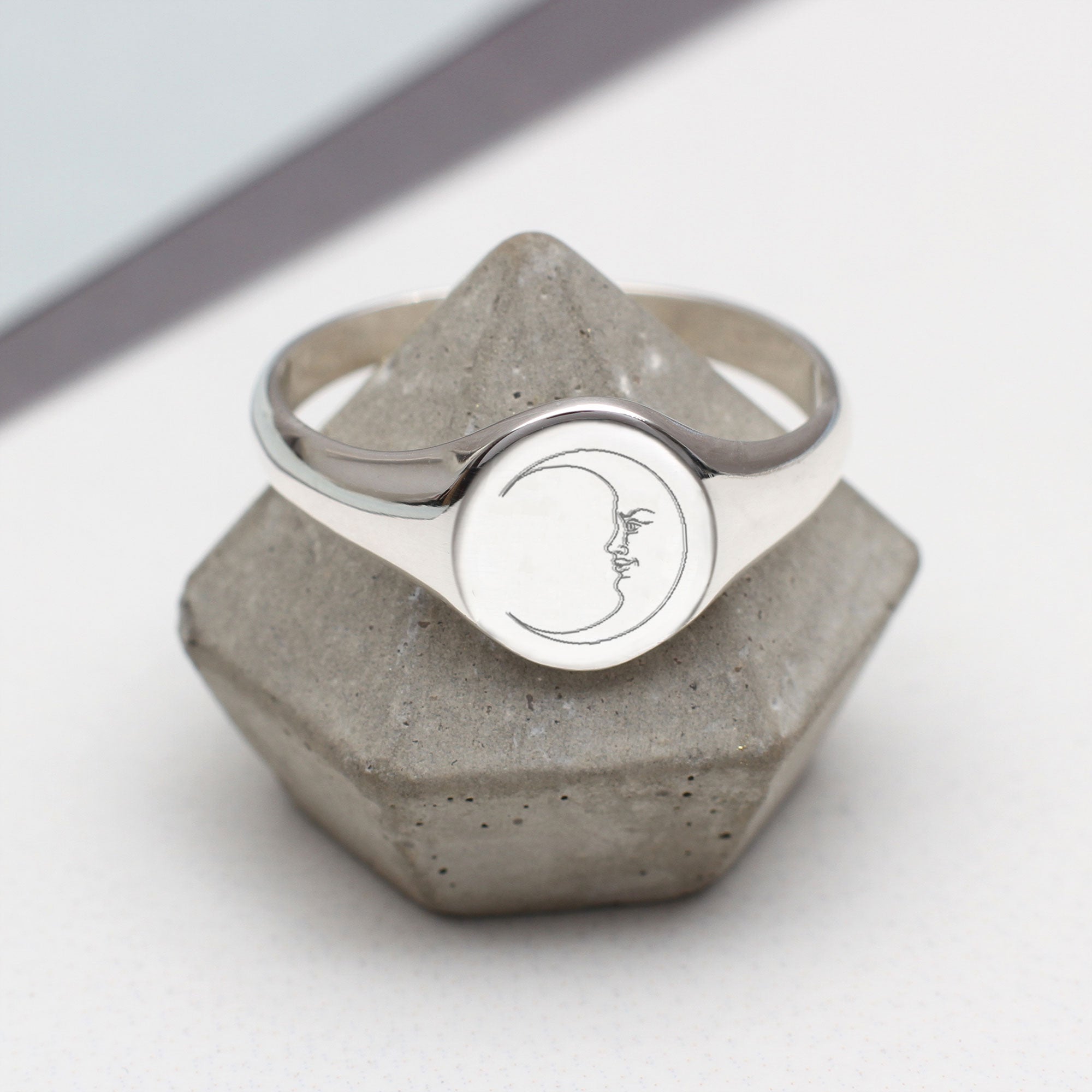 Sterling Silver, Yellow or Rose Gold Plated Symbol Signet Ring ...